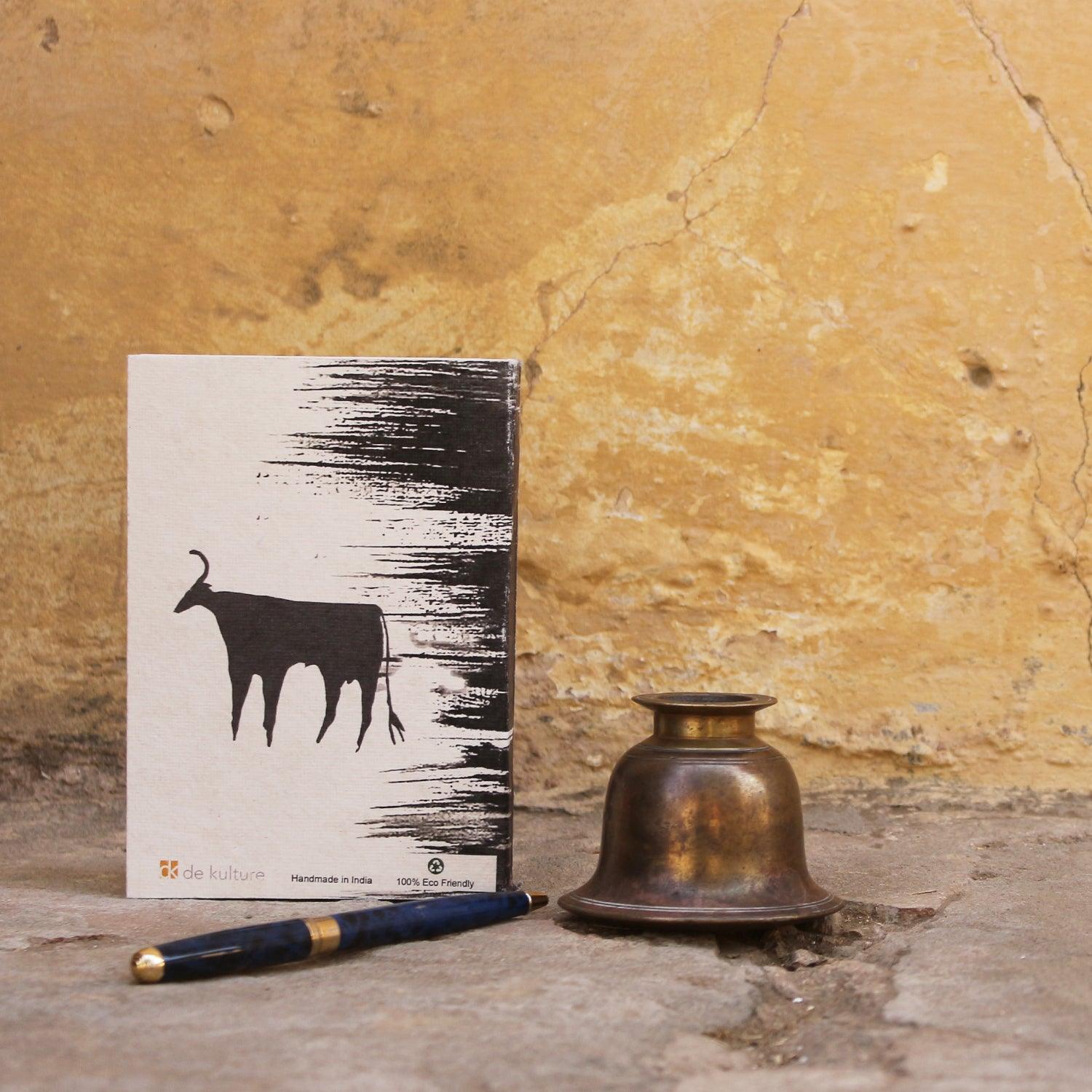 Step Back in Time with Our Ancient Cow Cave Painting Notebook - dekulture